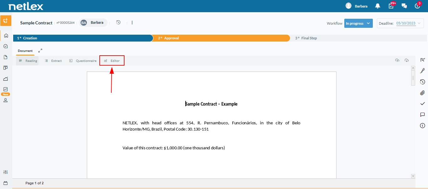 Document editing via editor – netLex | Help Center